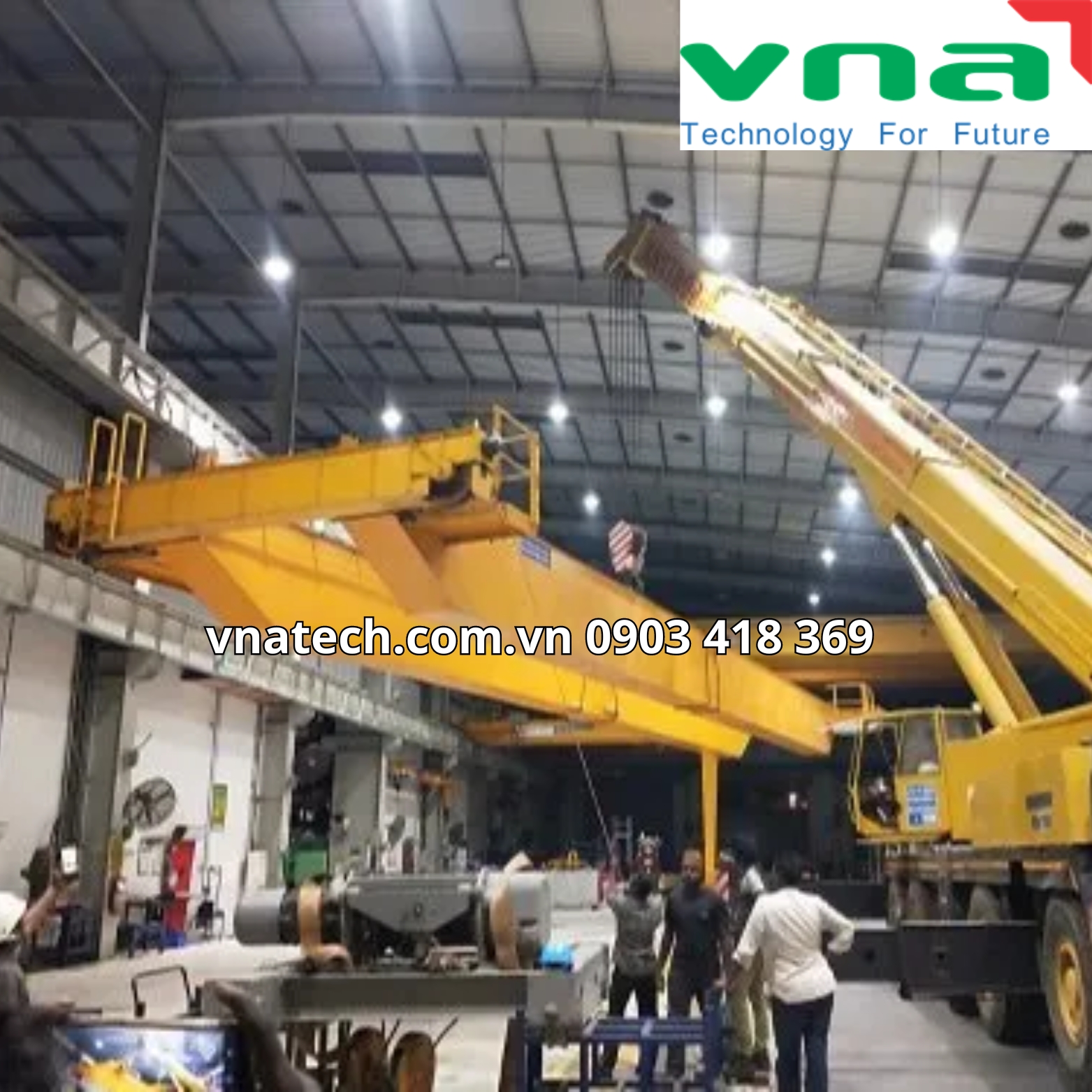 Crane service for relocation and installation of machinery
